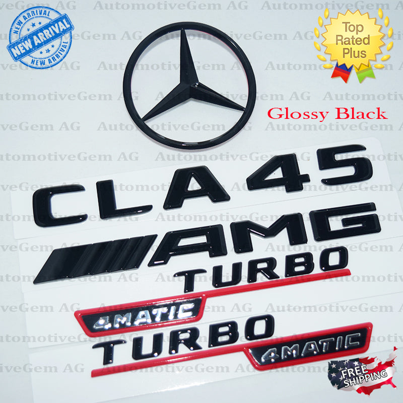 CLA45 AMG TURBO 4MATIC Rear Star Emblem Black Badge Mercedes W117 C117 ...