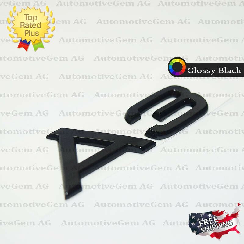 Audi A3 Emblem GLOSS BLACK Rear Trunk Lid Letter Badge S Line Logo Nam ...