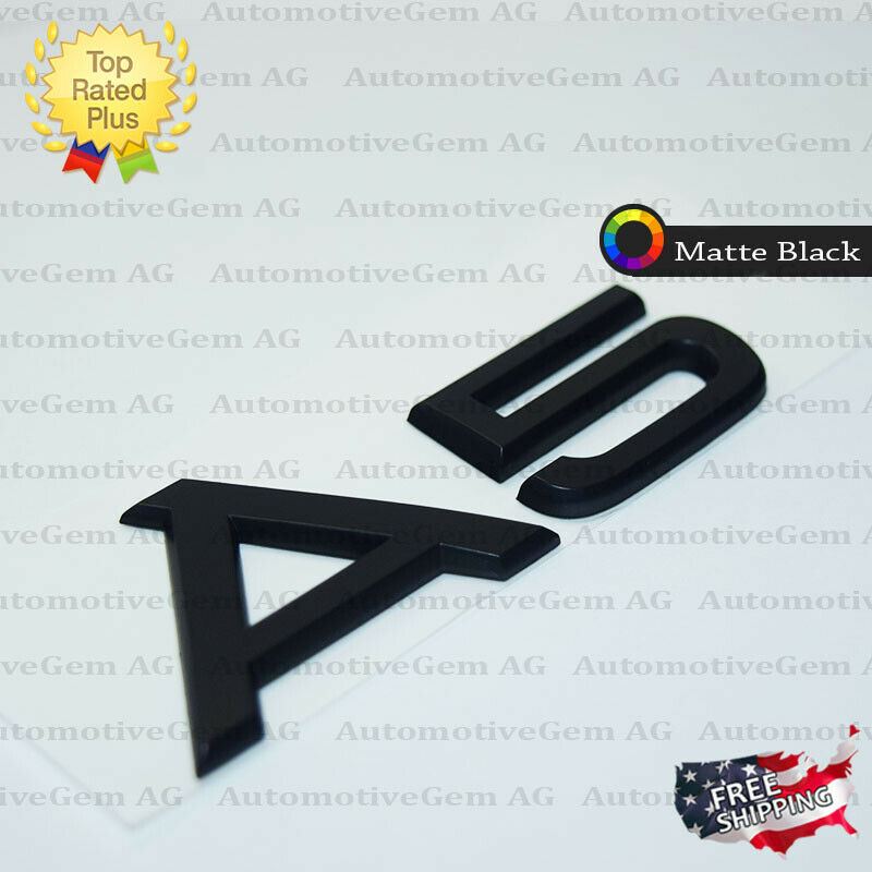 Audi A5 Emblem MATTE BLACK Rear Trunk Lid Letter Badge S Line Logo OEM ...