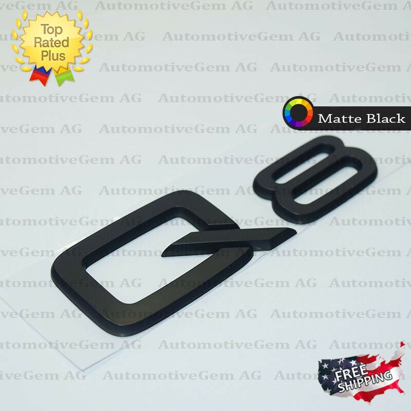 Audi Q8 Emblem MATTE BLACK Rear Trunk Lid Letter Badge S Line Logo OEM ...