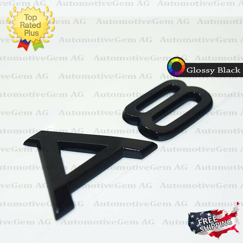 Audi A8 Emblem GLOSS BLACK Rear Trunk Lid Letter Badge S Line Logo Nam ...