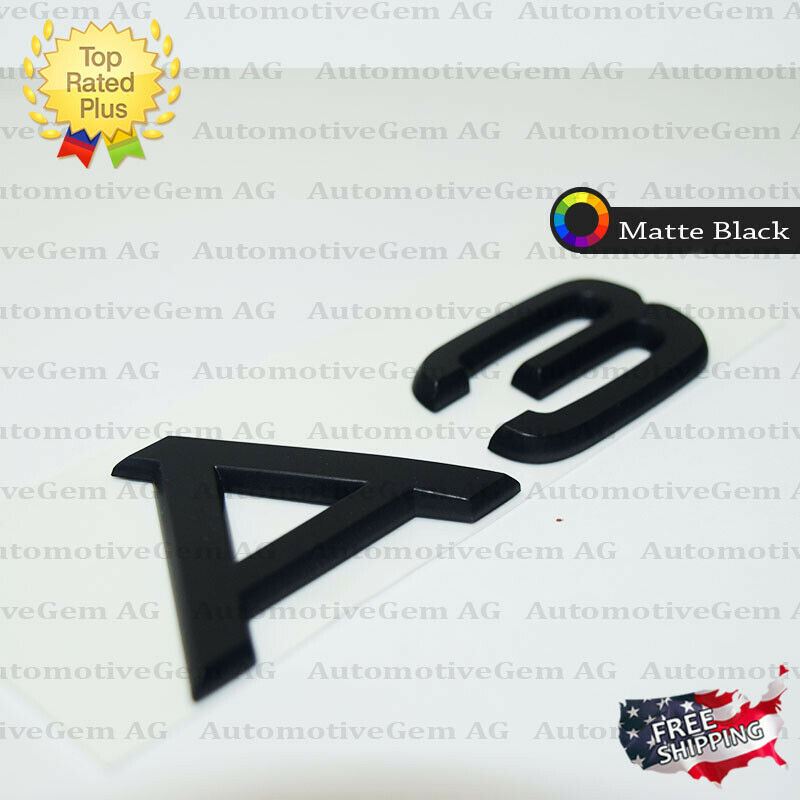 Audi A3 Emblem MATTE BLACK Rear Trunk Lid Letter Badge S Line Logo OEM ...