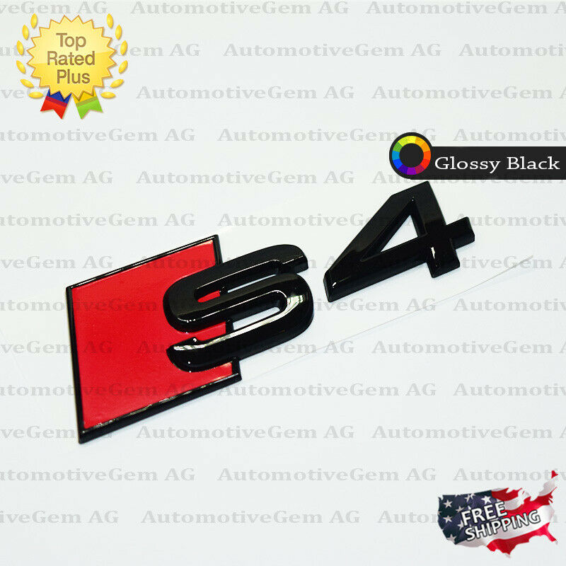 Audi S4 Emblem GLOSS BLACK Rear Trunk Lid Letter Badge S Line Logo Nam ...