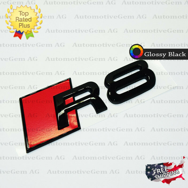 Audi R8 Emblem GLOSS BLACK Rear Trunk Lid Letter Badge S Line Logo Nam ...