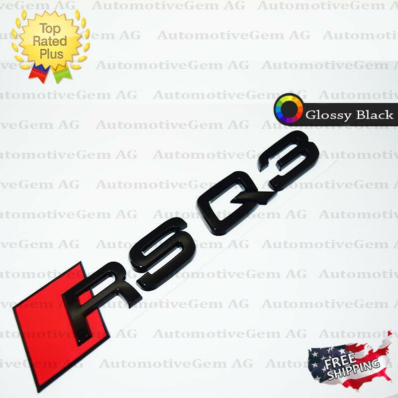 Audi RSQ3 Emblem GLOSS BLACK Rear Trunk Lid Letter Badge S Line Logo N ...