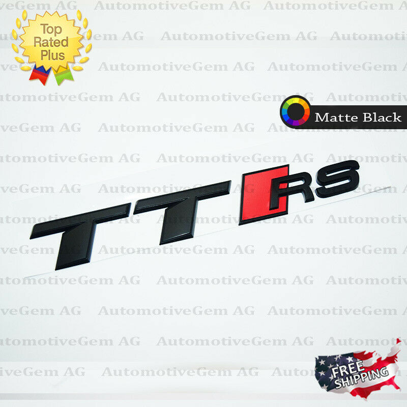 Audi TTRS Emblem MATTE BLACK Rear Trunk Lid Letter Badge S Line Logo N ...