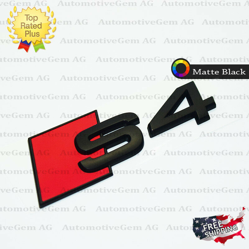 Audi S4 Emblem MATTE BLACK Rear Trunk Lid Letter Badge S Line Logo Nam ...