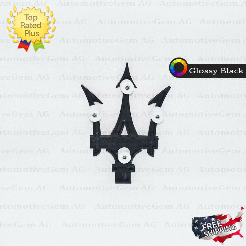 Maserati Front Grille Emblem Glossy Black Trident Logo Badge Symbol 67 ...
