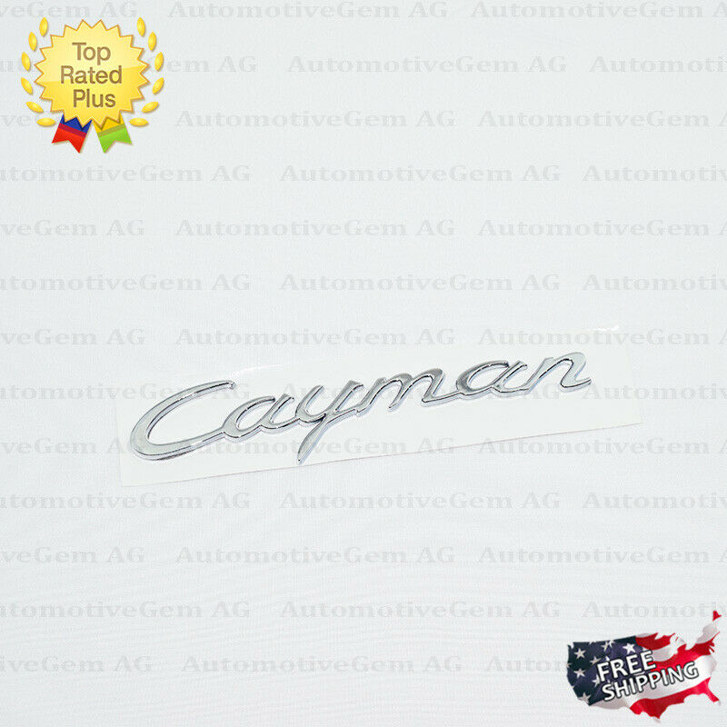 Cayman Emblem Silver Chrome Logo Script Badge Trunk Lid Nameplate Pors ...