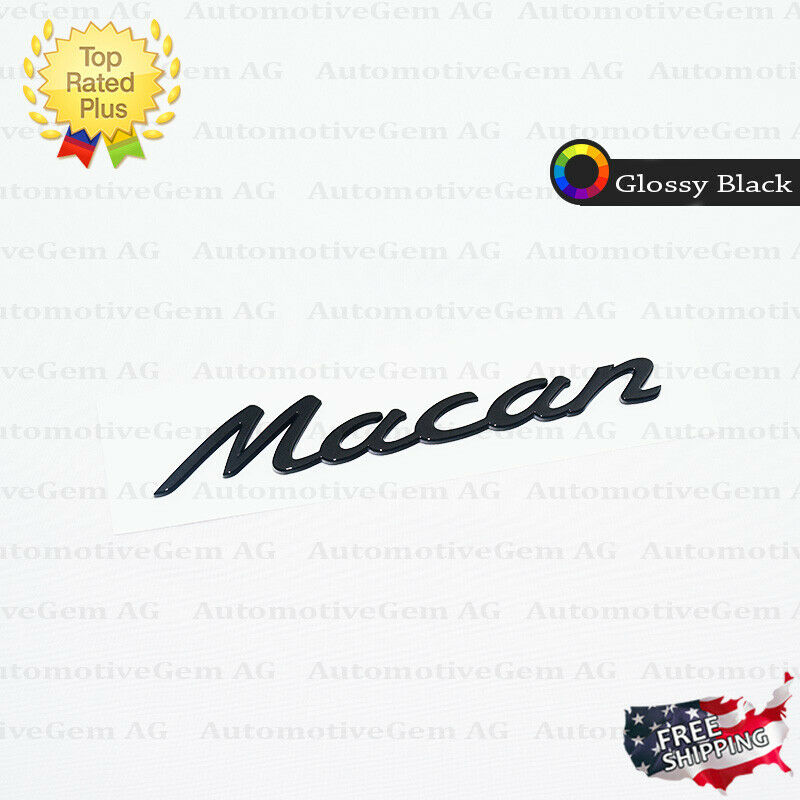 Macan Emblem BLACK Inscription Logo Script Badge Trunk Lid Nameplate f ...
