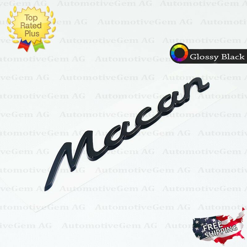 Macan Emblem BLACK Inscription Logo Script Badge Trunk Lid Nameplate f ...