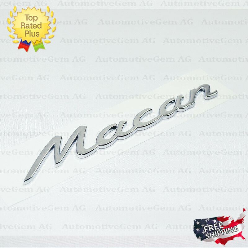 Macan Emblem Silver Chrome Logo Script Badge Trunk Lid Nameplate for P ...