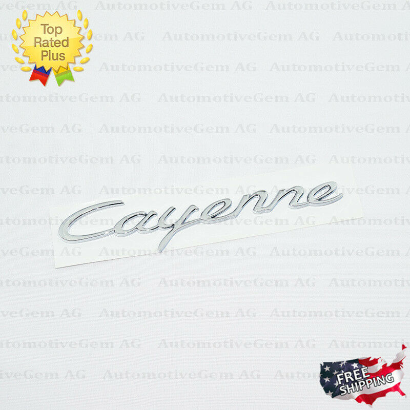 Cayenne Emblem Silver Chrome Logo Script Badge Trunk Lid Nameplate Por ...