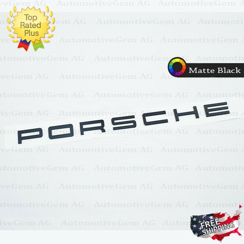 Porsche Emblem Matte Black Letter Trunk Lid Liftgate Logo Badge Namepl ...