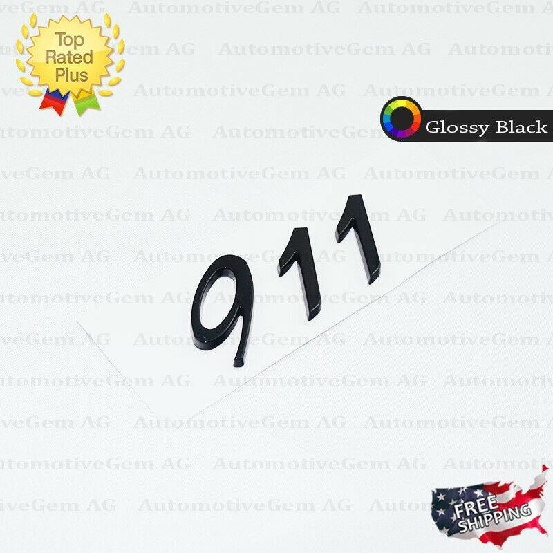 911 Emblem Inscription Gloss Black Letter Badge Lid Nameplate Porsche ...