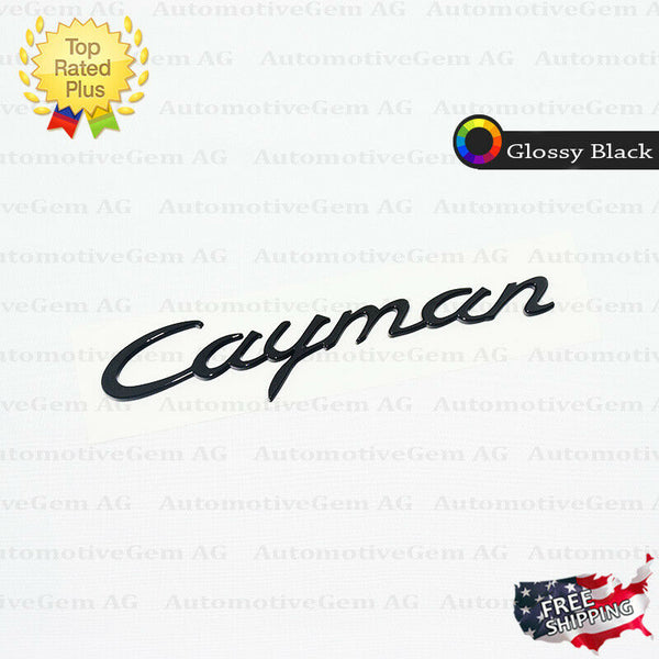 Cayman Emblem BLACK Inscription Logo Script Badge Trunk Lid Nameplate ...