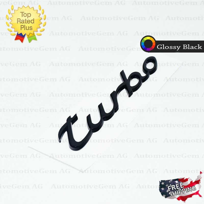 Turbo Emblem Inscription Gloss Black Logo Letter Badge Trunk Lid Namep ...