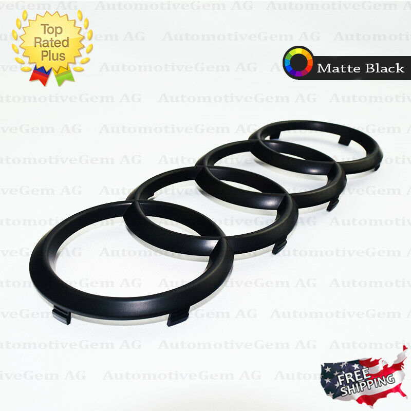 AUDI Front Grille Ring Emblem Matte Black Badge Logo S line Q5 Q3 SQ5 ...