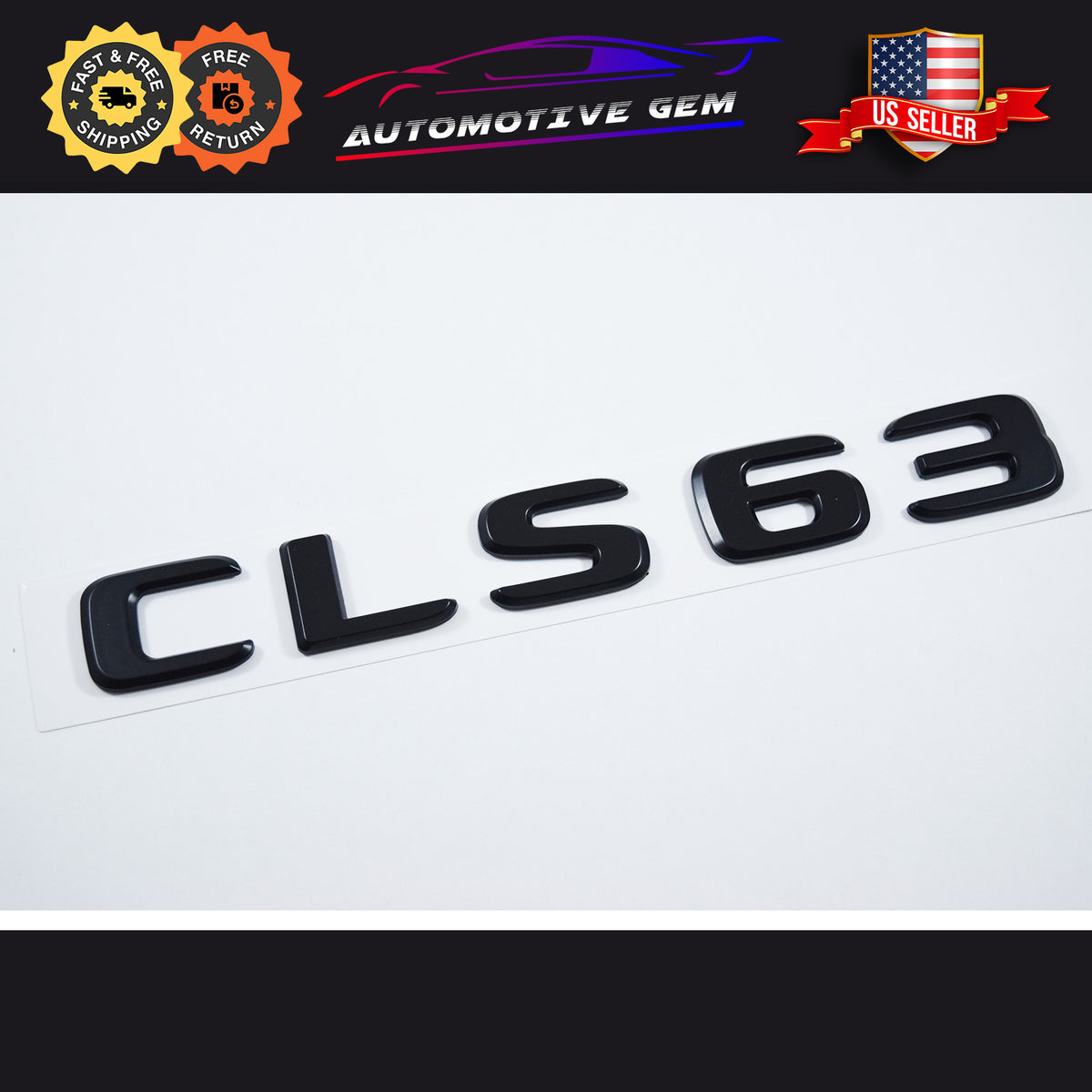 CLS63 AMG Emblem Matte Black Rear Trunk Letter Logo Badge Sticker OEM ...