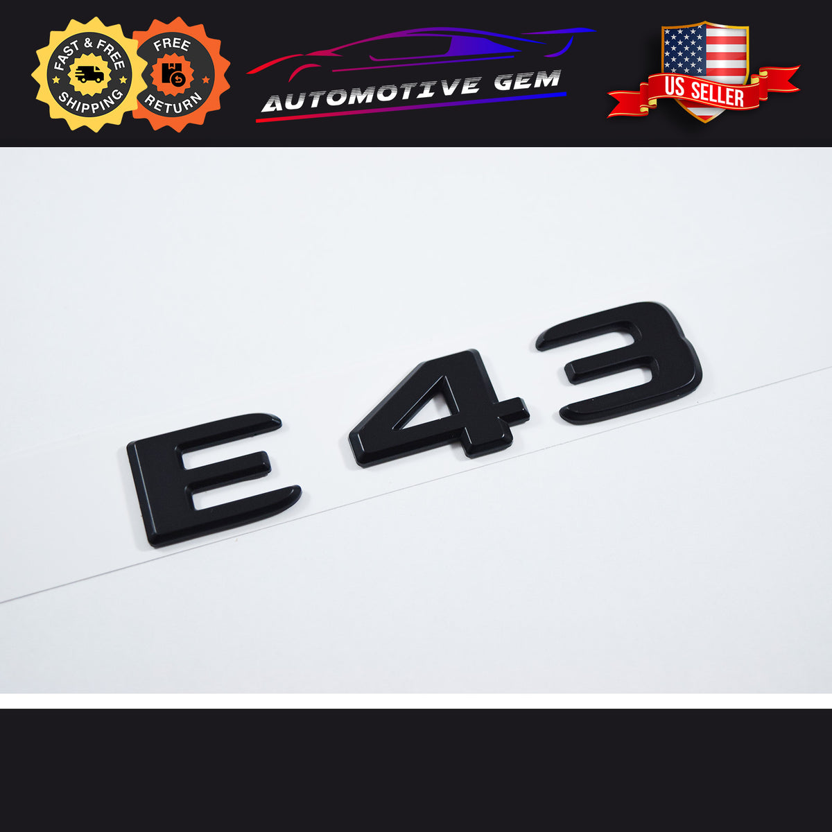 E43 AMG Emblem Matte Black Rear Trunk Letter Logo Badge Sticker OEM Me ...
