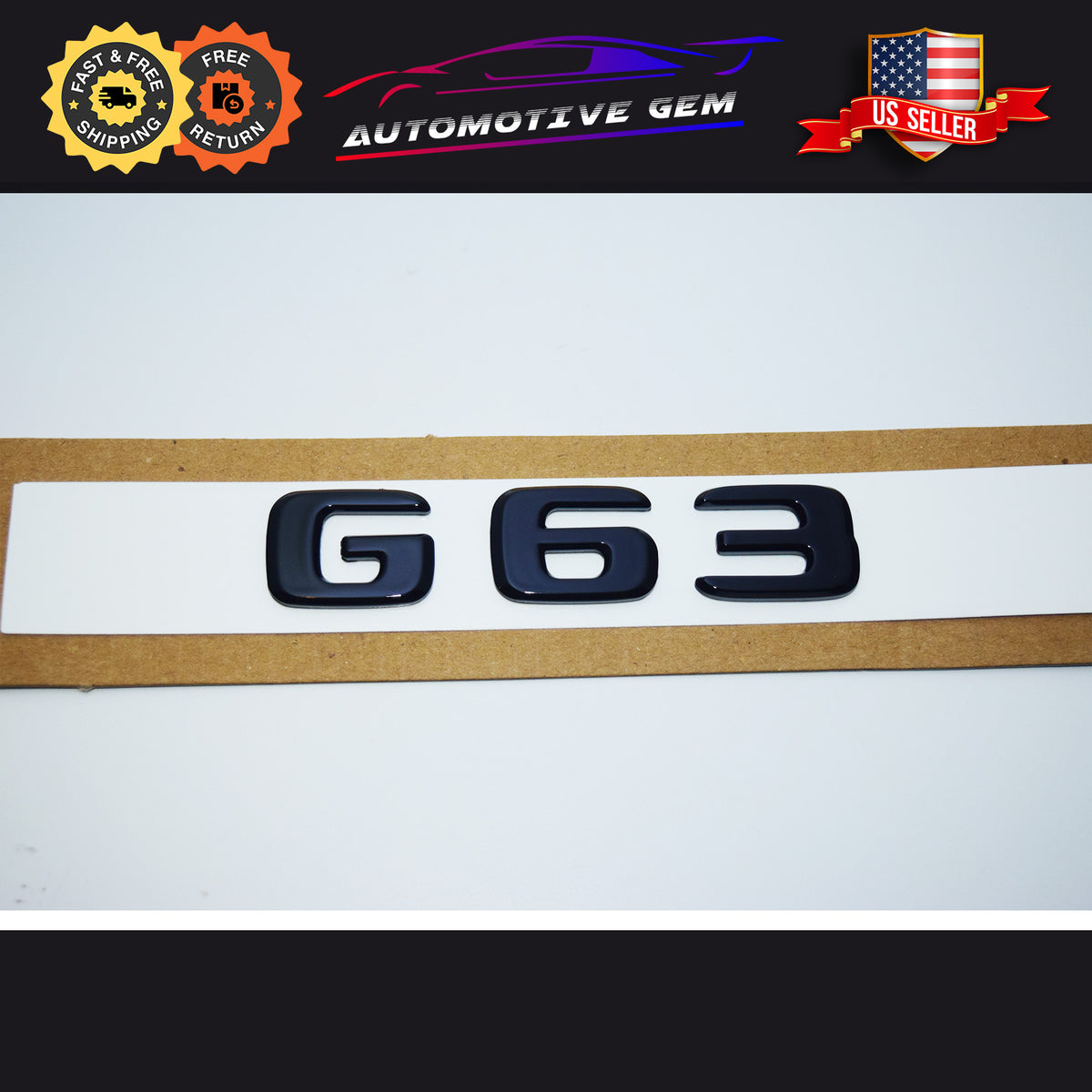 G63 AMG Emblem GLOSSY Black Rear Trunk Letter Logo Badge Sticker OEM M ...