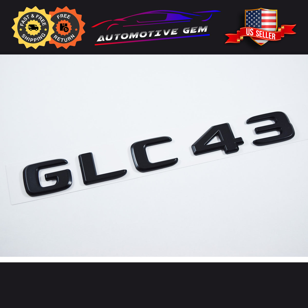 GLC43 AMG Emblem Matte Black Rear Trunk Letter Logo Badge Sticker OEM ...