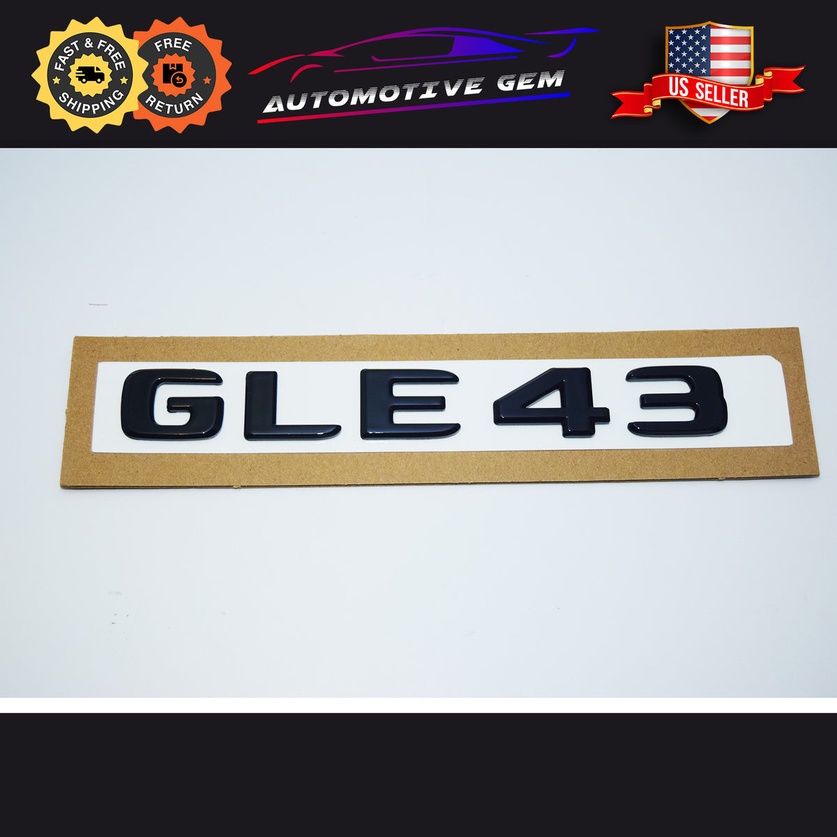 GLE43 AMG Emblem Glossy Black Rear Trunk Letter Logo Badge Sticker OEM ...