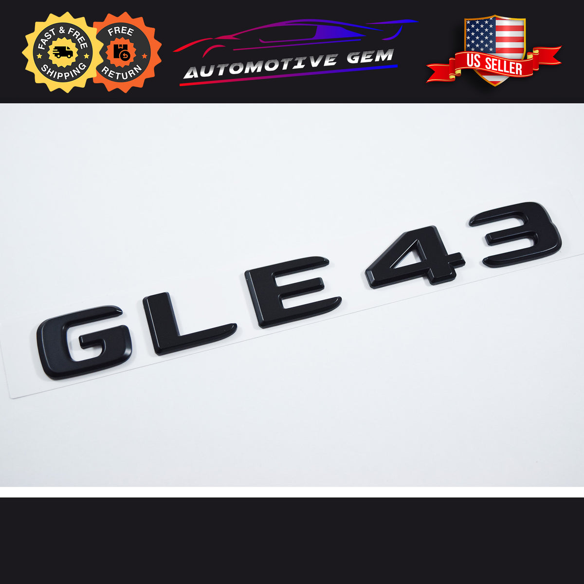GLE43 AMG Emblem Matte Black Rear Trunk Letter Logo Badge Sticker OEM ...