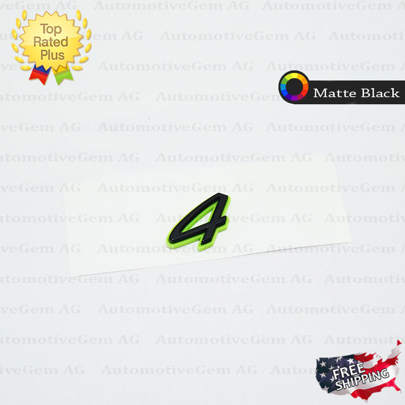 "4" Emblem Hybrid Green Black Rear Trunk Logo Script Nameplate for Por ...