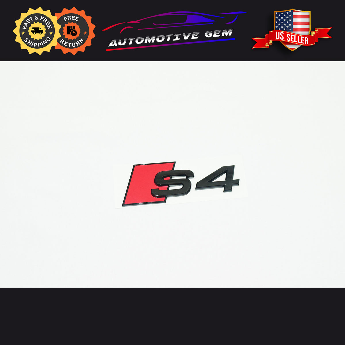 Audi S4 Emblem GLOSS BLACK Rear Trunk Lid Letter Badge S Line Logo Nam ...