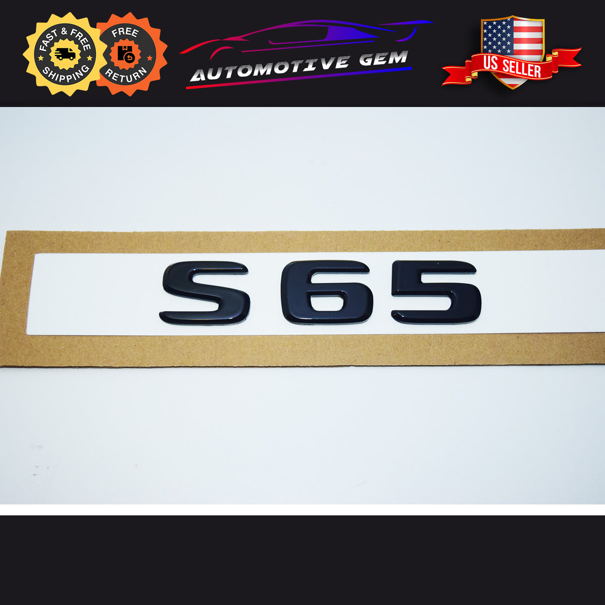 S65 AMG Emblem Glossy Black Rear Trunk Letter Logo Badge Sticker OEM M ...