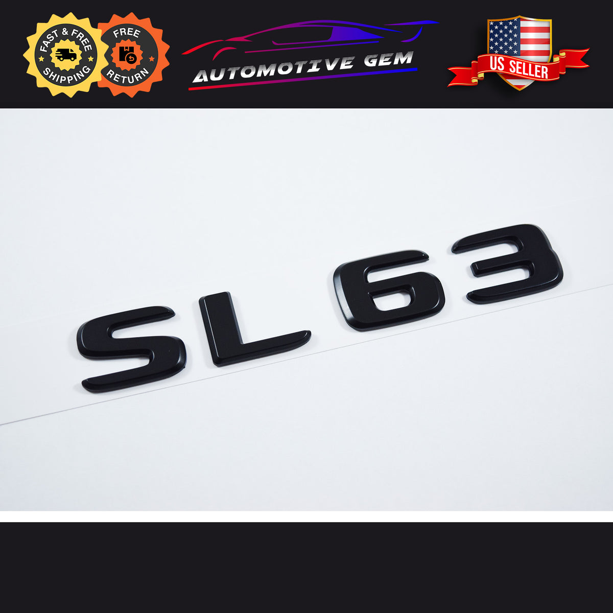 SL63 AMG Emblem Matte Black Rear Trunk Letter Logo Badge Sticker OEM M ...
