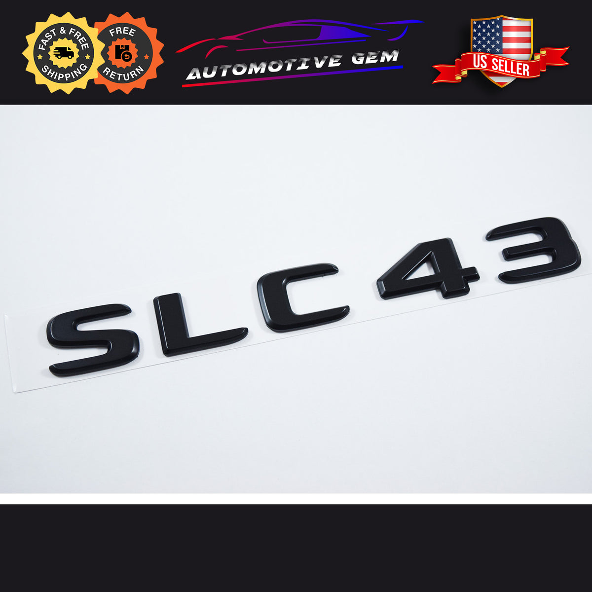 SLC43 AMG Emblem Matte Black Rear Trunk Letter Logo Badge Sticker OEM ...